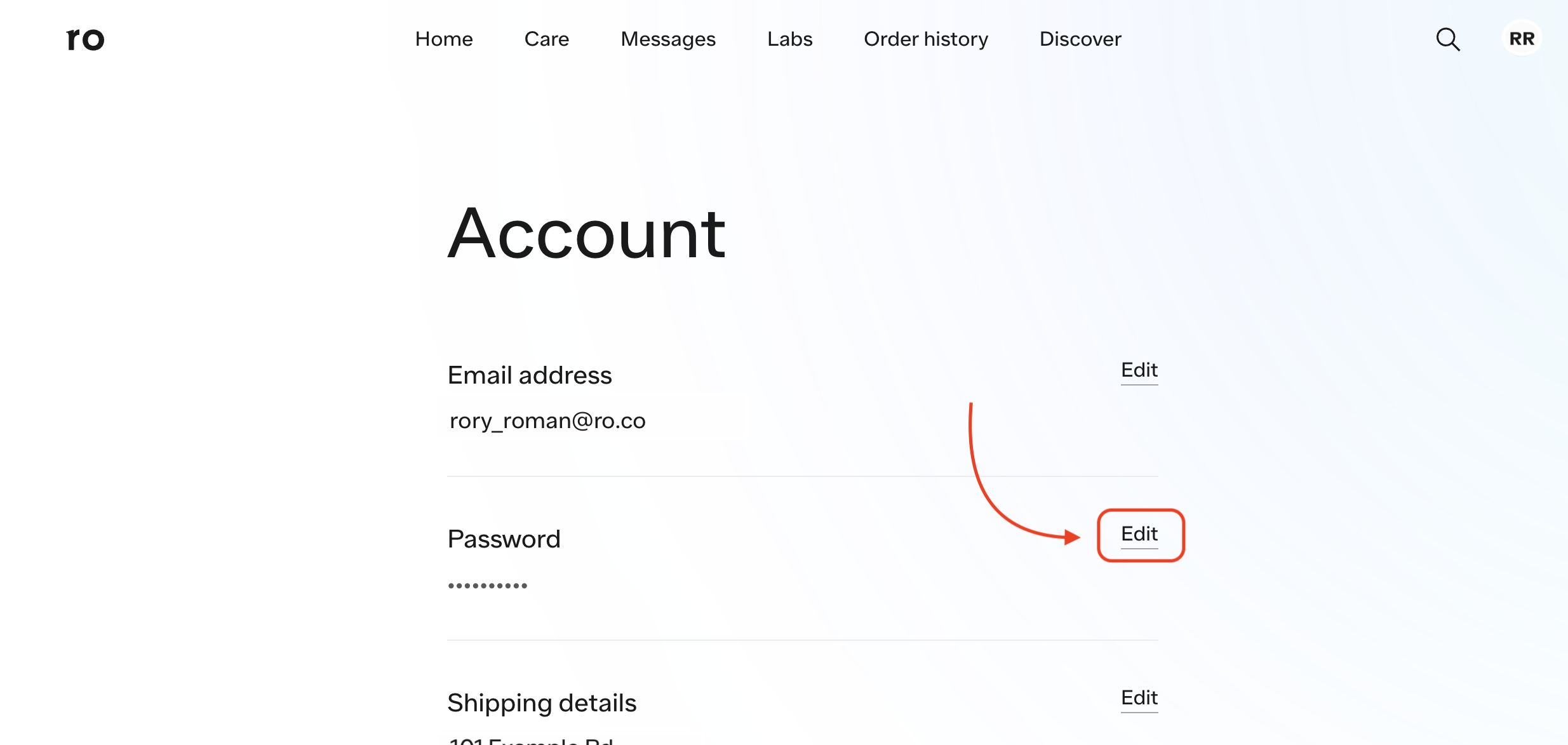 How to update my account password – Ro
