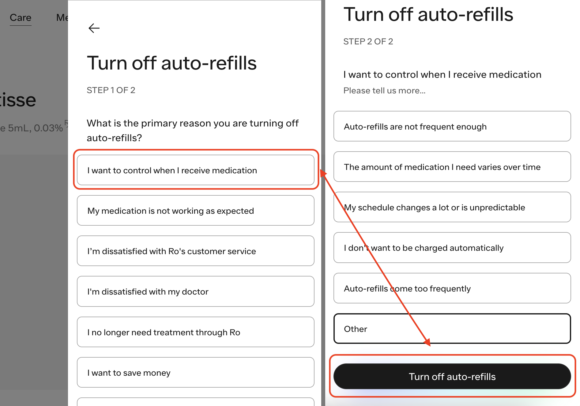 Turn Off Auto-Refills (Subscription) – Ro