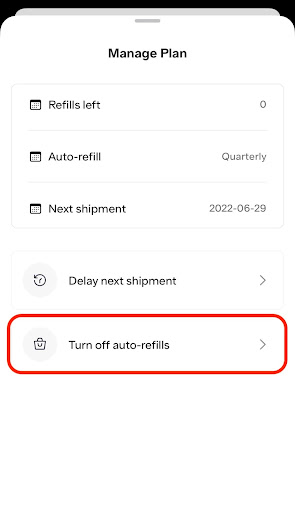 Turn Off Auto-Refills (Subscription) – Ro